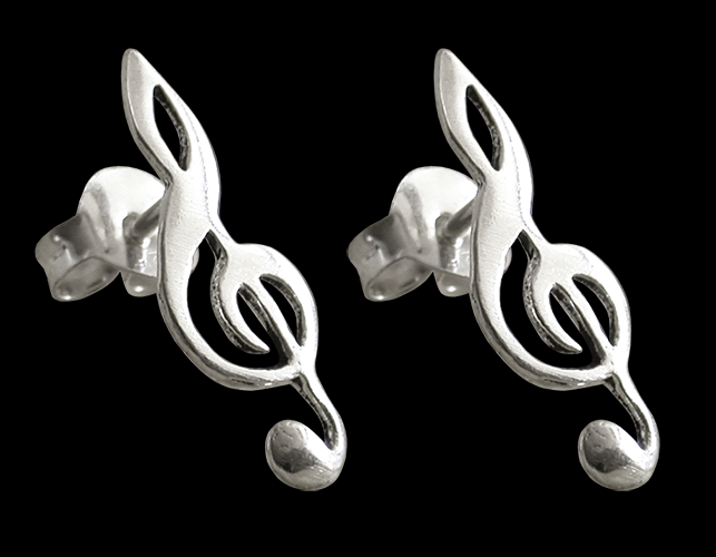 Musiksmycken - G-klav örhängen | Stort utbud G-klavs smycken i Äkta silver.